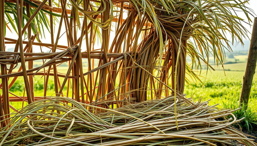 Weidenzaun flechten: Natürlicher Sichtschutz aus Weidenruten.